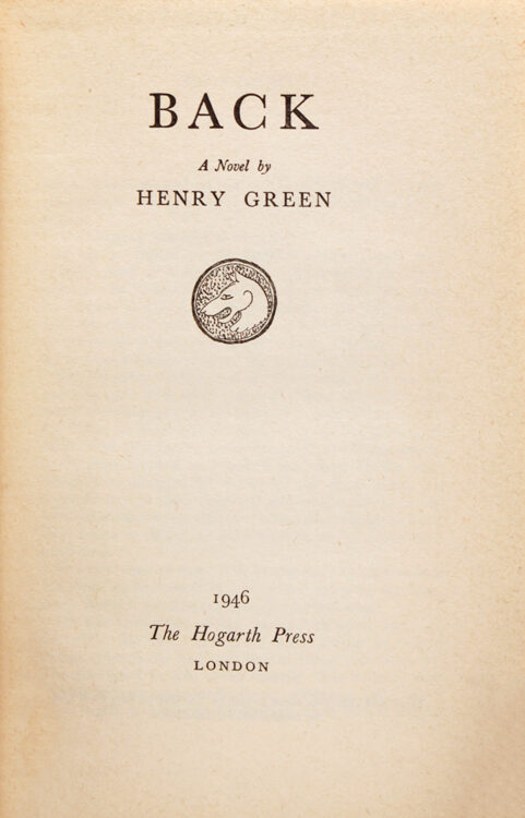 Back - Henry Green - First edition
